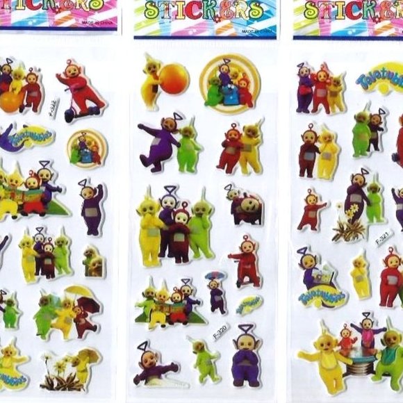 Office | Vintage Teletubbies Puffy Stickers Vinyl Pvc Packs | Poshmark